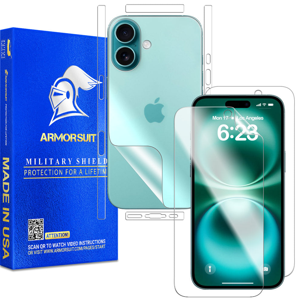 [2 + 2 Pack] Full Body Skin Film + Screen Protector designed for iPhon