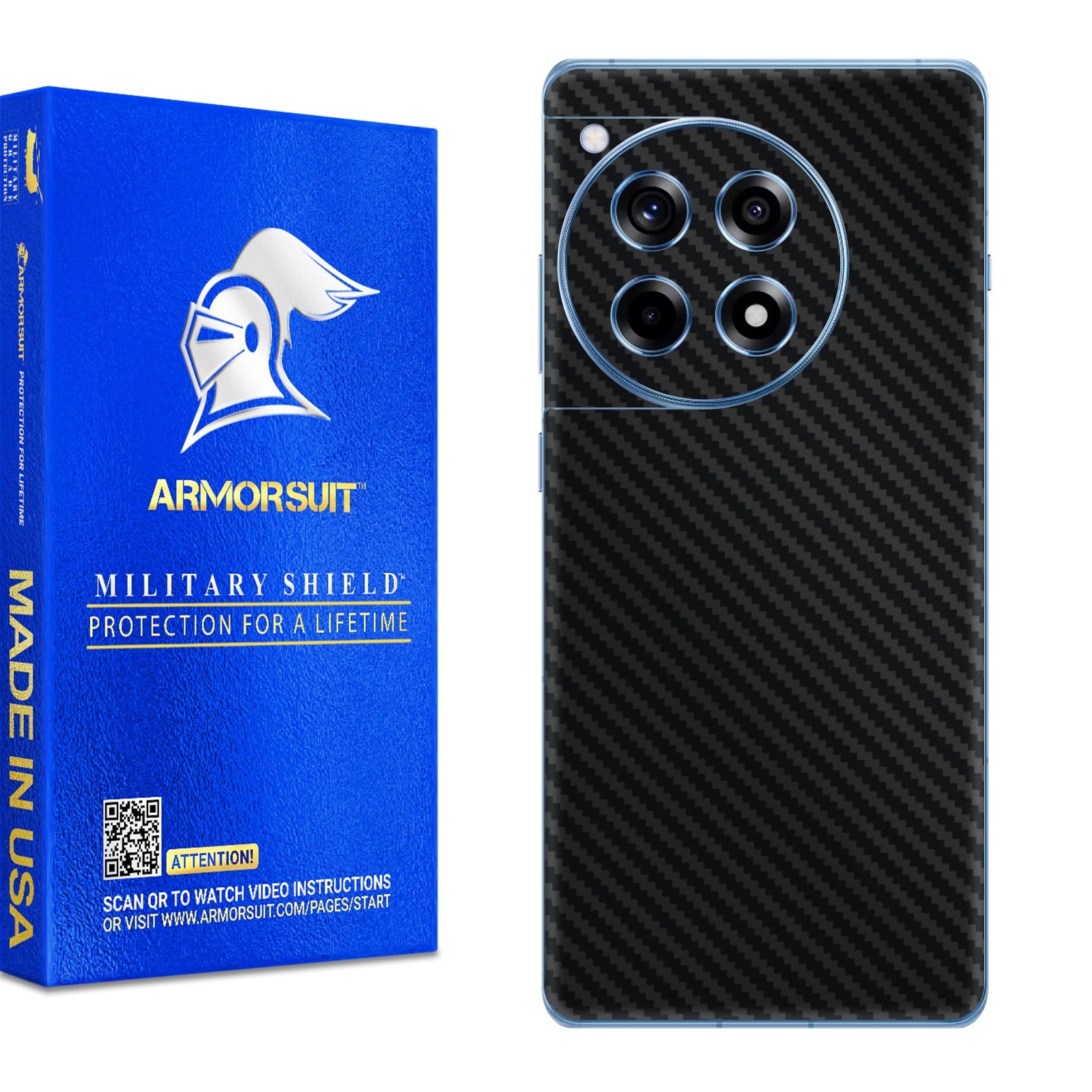 [2 Pack] Armorsuit MilitaryShield Vinyl Skin Wrap for OnePlus 12R - Ba